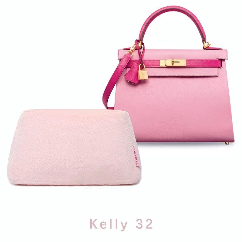 Soft Pink Faux Fur Pillow Luxury Bag Shaper For Hermès Kelly 25/28/32 ...